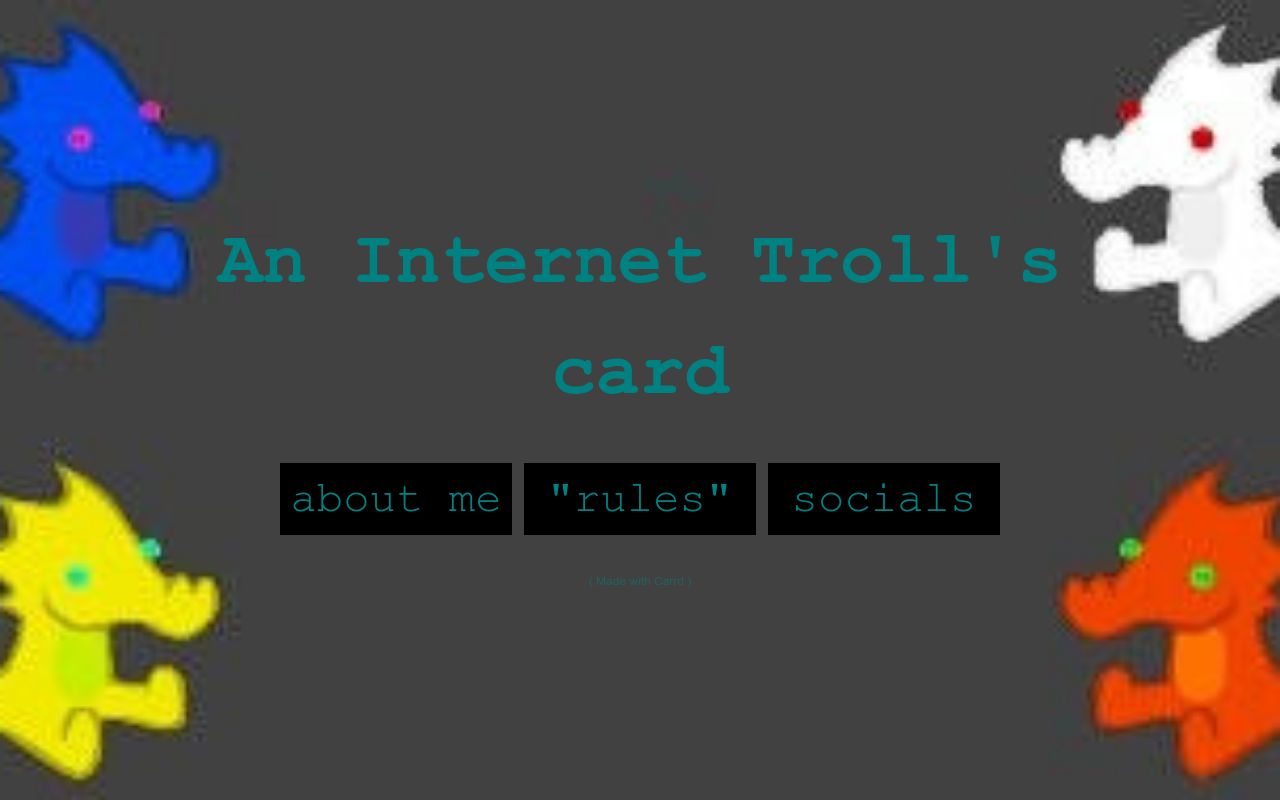 An internet troll's card